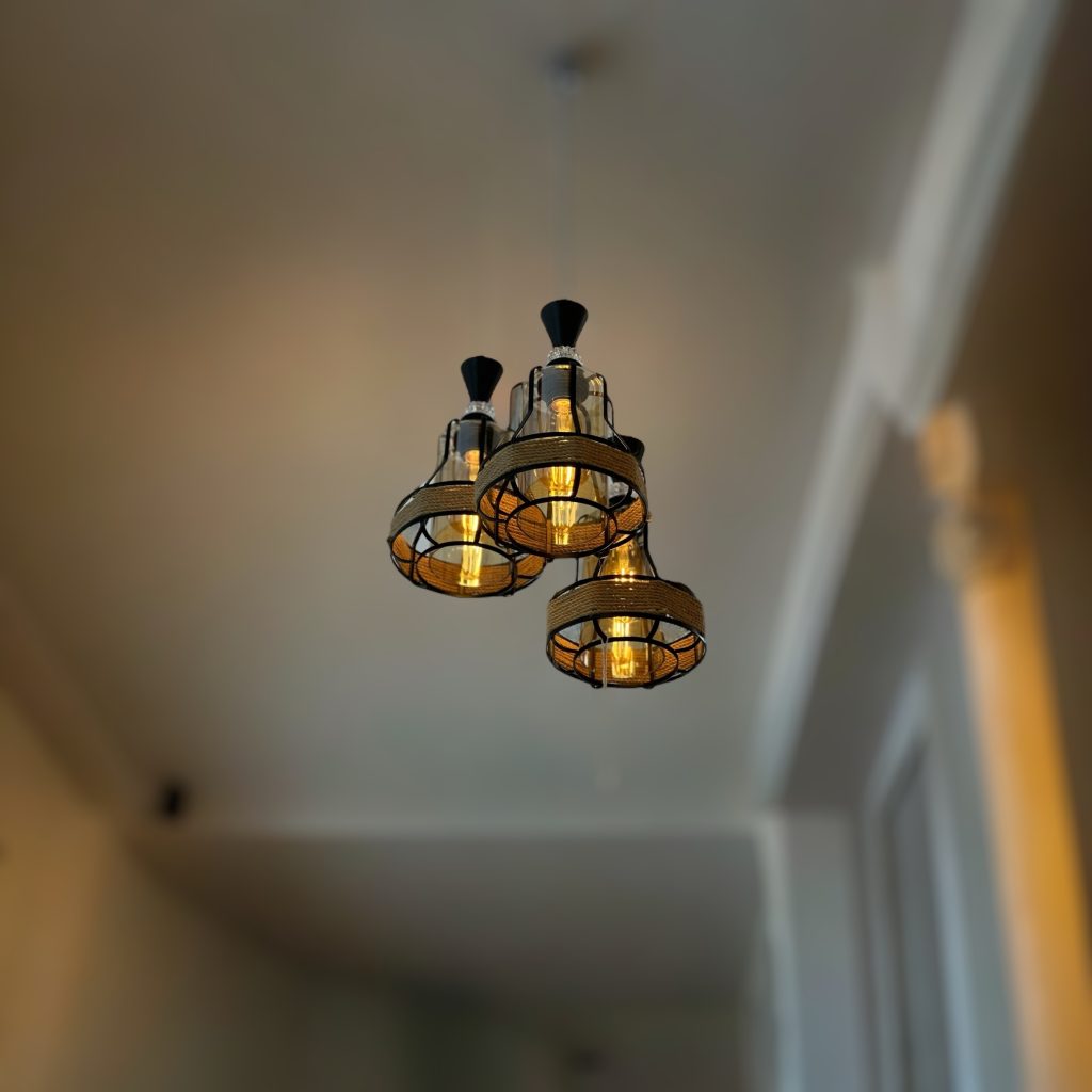 3 Gold bulb LED ceiling light, thick brew cover – Thepe Stores